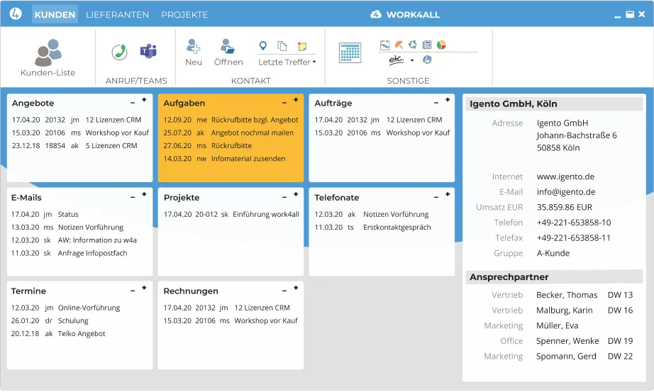 Task management | work4all: #1 Software for CRM, ERP & Project